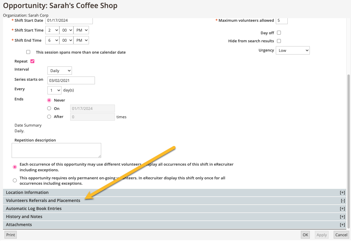 Shift Placement and Referral