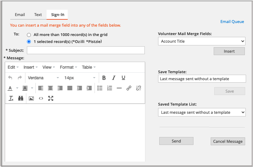 Messages on Sign-In Stations